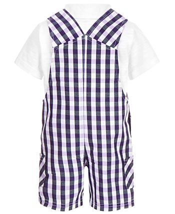 First Impressions Baby Boys 2-Pc. Polo Shirt & Shortall Set, Created for Macy's - Macy's