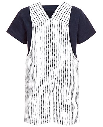 First Impressions Baby Boys 2-Pc. T-Shirt & Shibori Shortall Set, Created for Macy's - Macy's
