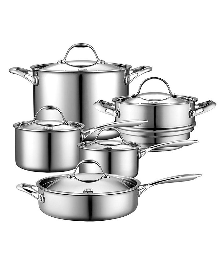 Cooks Standard 10-Piece Stainless Steel Multi-Ply Clad Cookware Set ...