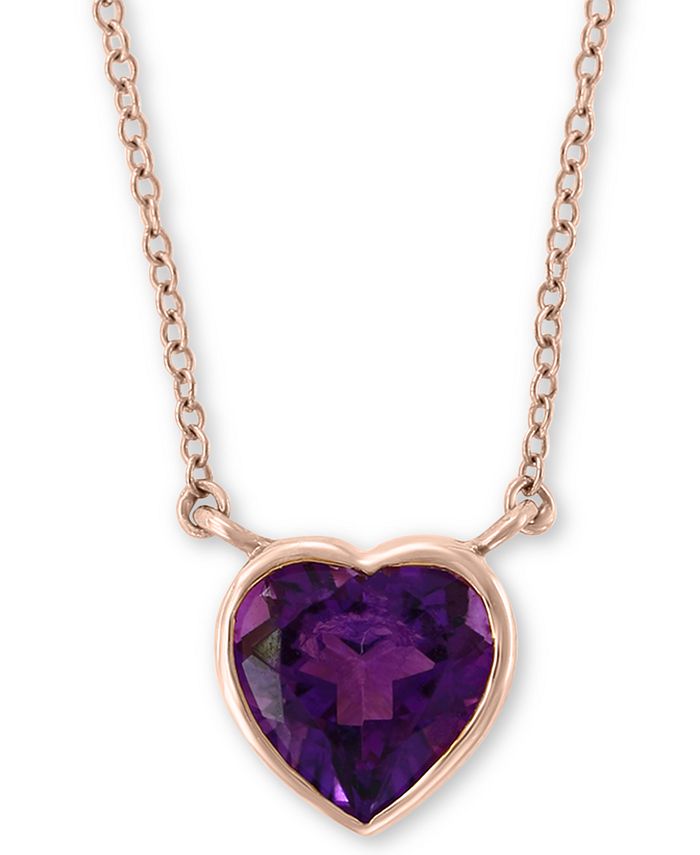 EFFY Collection EFFY® Amethyst (1-1/2 ct. t.w.) Heart 18" Pendant ...