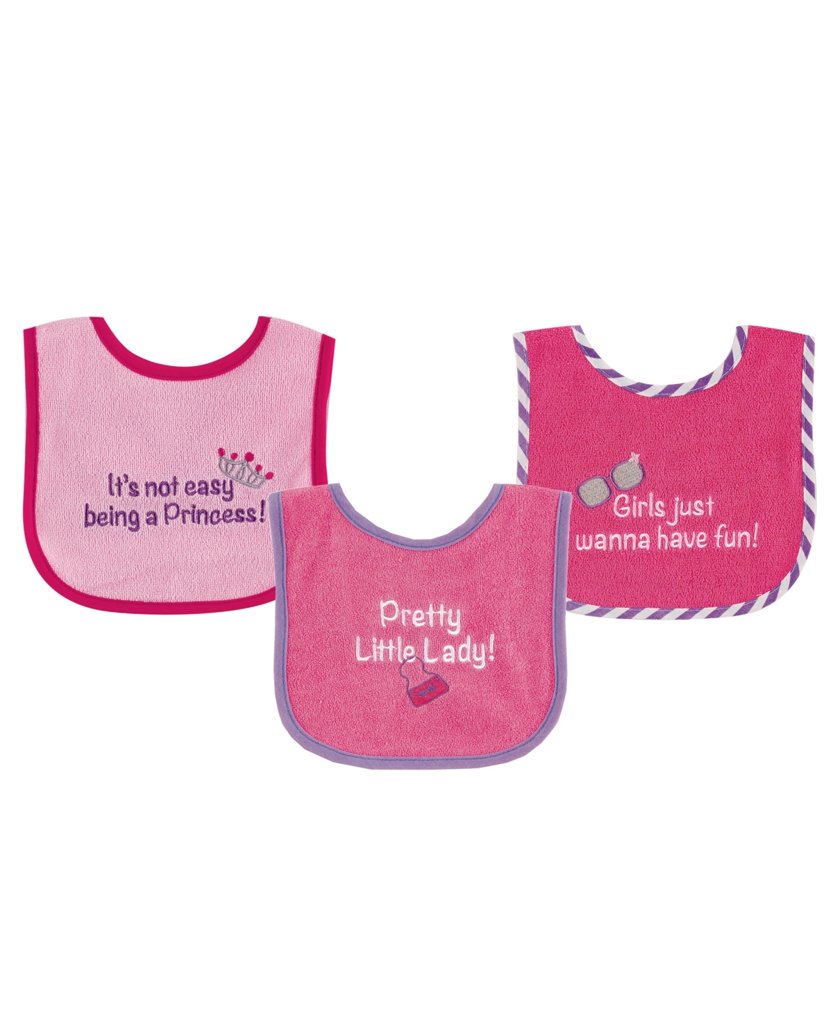 Click here for Luvable Friends 3Pk Bibs - Pink prices