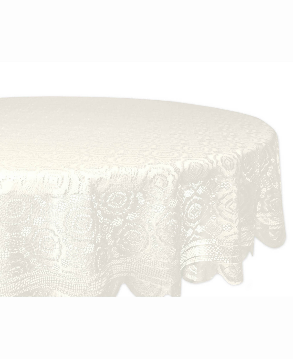 Click here for Vintage Polyester Lace Tablecloth 63 Round - Cream prices