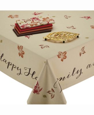 Rustic Leaves Print Tablecloth - Macy's