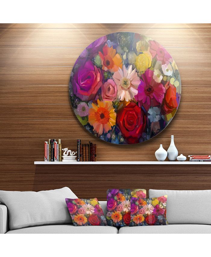 Design Art Designart ''Bouquet Of Rose Daisy And Gerbera' Disc Large ...