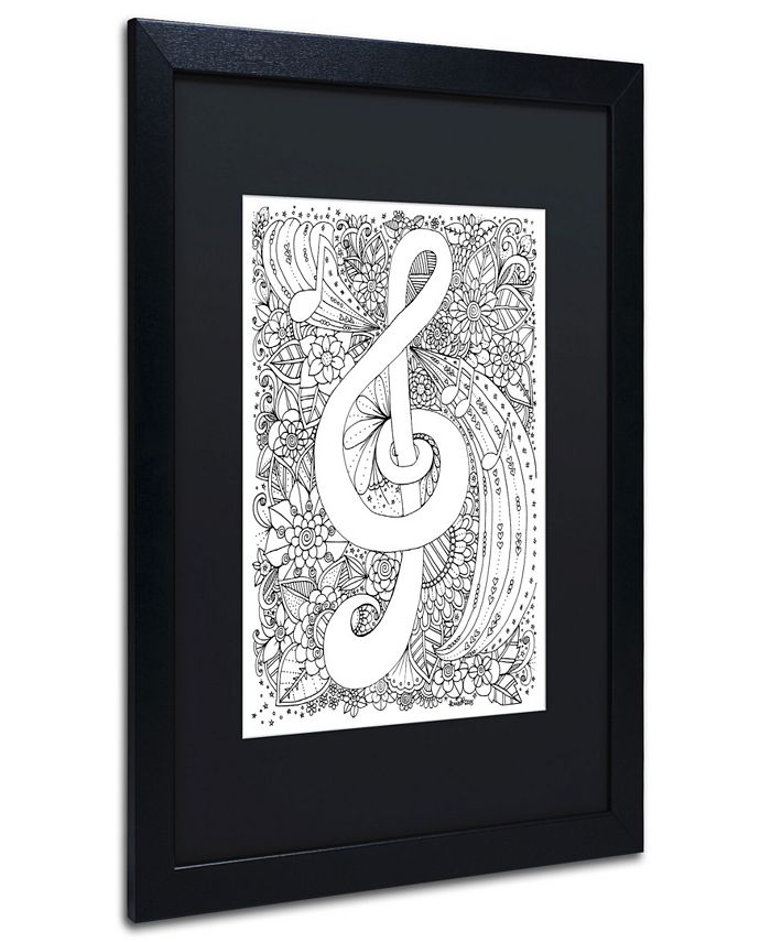 Trademark Global KCDoodleArt J-Clef Doodle Matted Framed Art - 1" x 16 ...