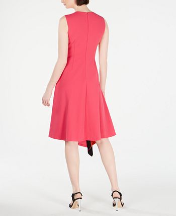 Calvin Klein Sleeveless Colorblock Asymmetric A-Line Dress - Macy's