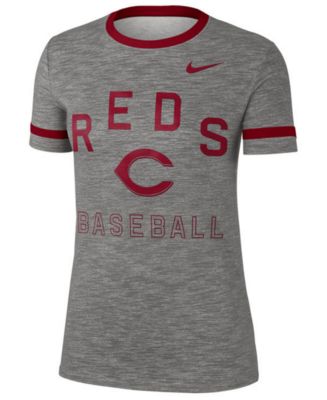 Nike Women's Cincinnati Reds Slub Crew Ringer T-Shirt - Macy's