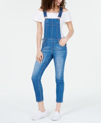 Dollhouse Juniors' Skinny Denim Overalls - Macy's