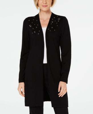 JM Collection Grommet Appliqué Open Cardigan, Created for Macy's - Macy's