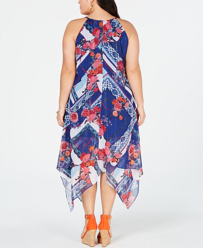 INC International Concepts I.N.C. Plus Size Printed Handkerchief-Hem ...