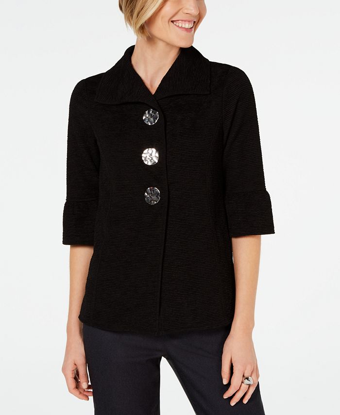 JM Collection Petite Textured Jacket, Created for Macy's - Macy's