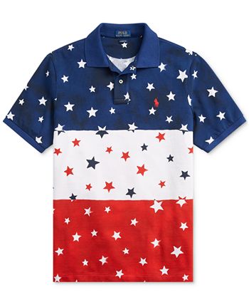 Polo Ralph Lauren Men's Classic-Fit Americana Star Mesh Polo Shirt - Macy's