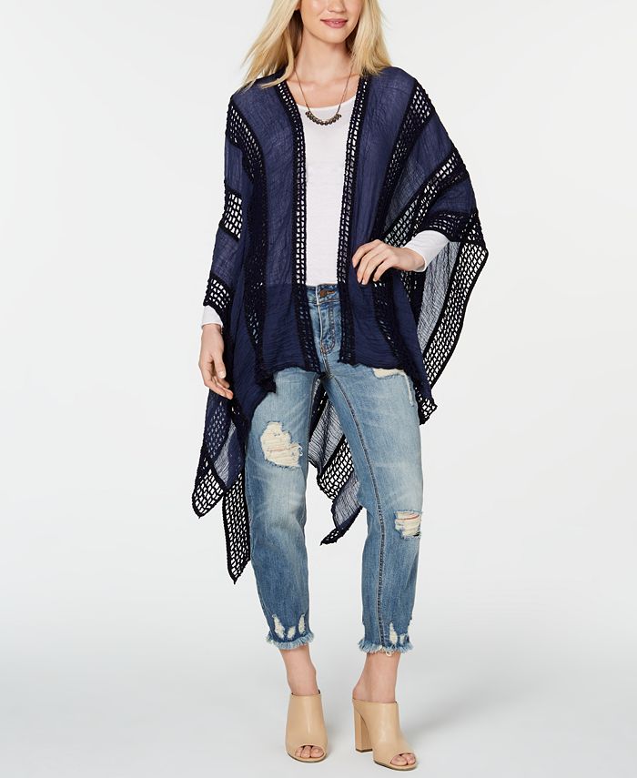 Cejon Gauzy Slub Ruana - Macy's