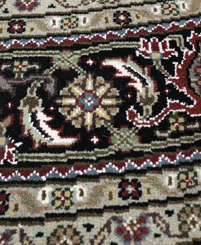 BB Rugs Fine Indo Tabriz 628701 Red/Black 8'3" Round Area Rug - Macy's