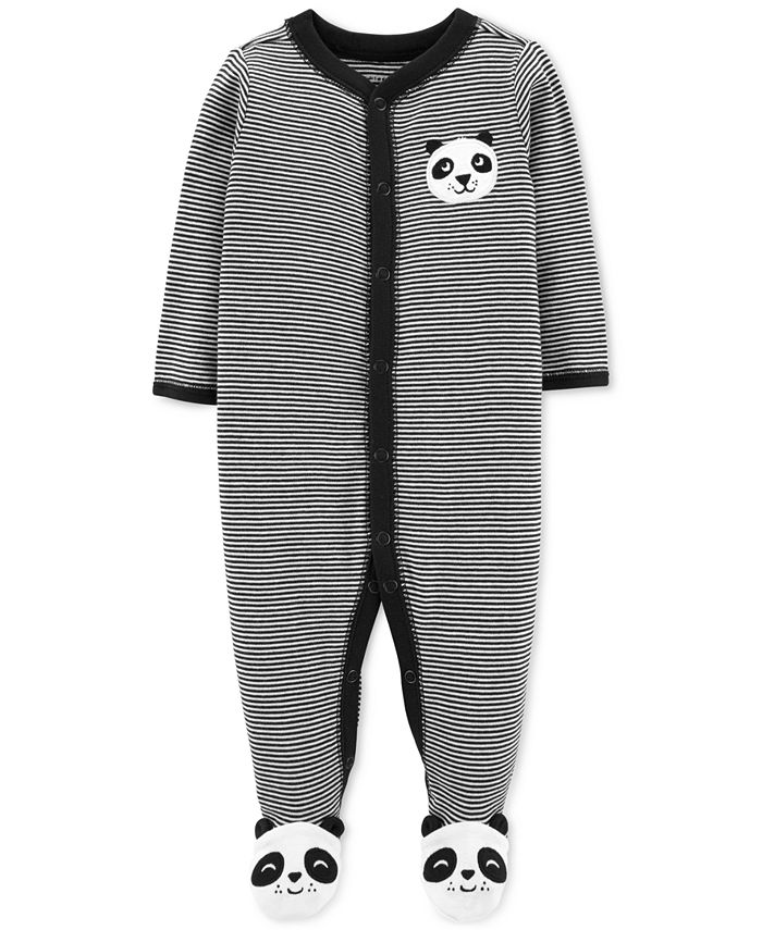 Carter's Baby Boys or Girls Striped Panda Footed Cotton Pajamas - Macy's