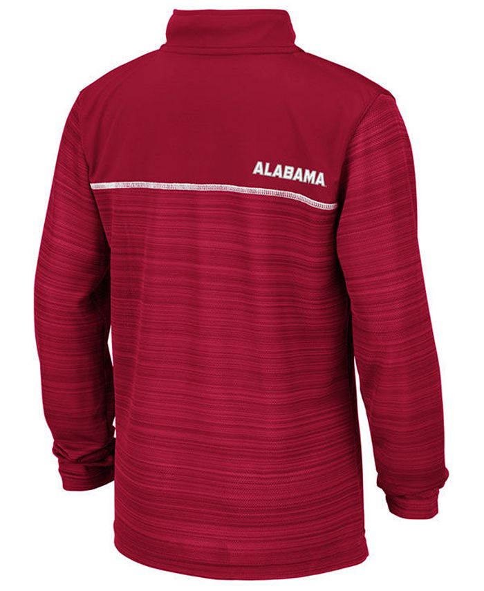 Colosseum Big Boys Alabama Crimson Tide Striped Mesh Quarter-Zip ...