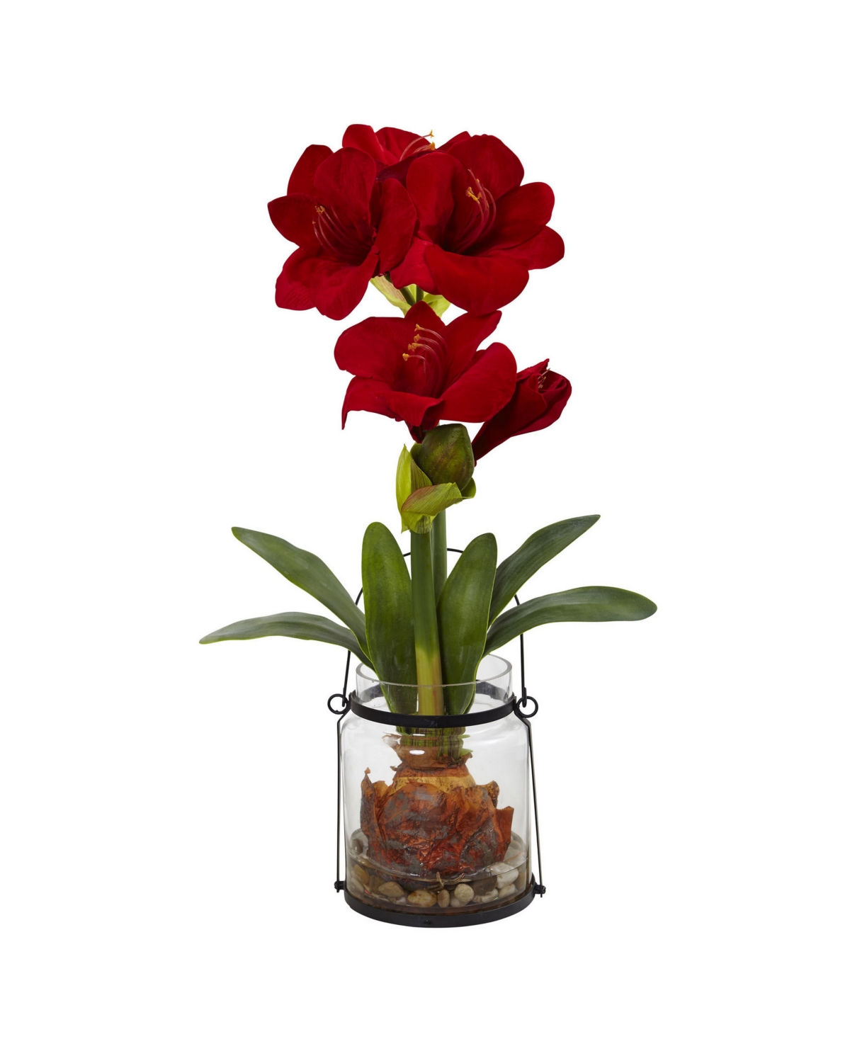 Click here for Nearly Natural 24 Amaryllis w/Vase - Red prices