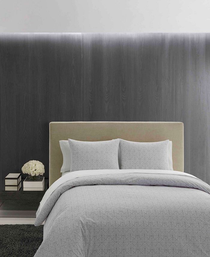 Vera Wang Printed Mirrored Squares Heather Grey Comforter Set, Queen ...