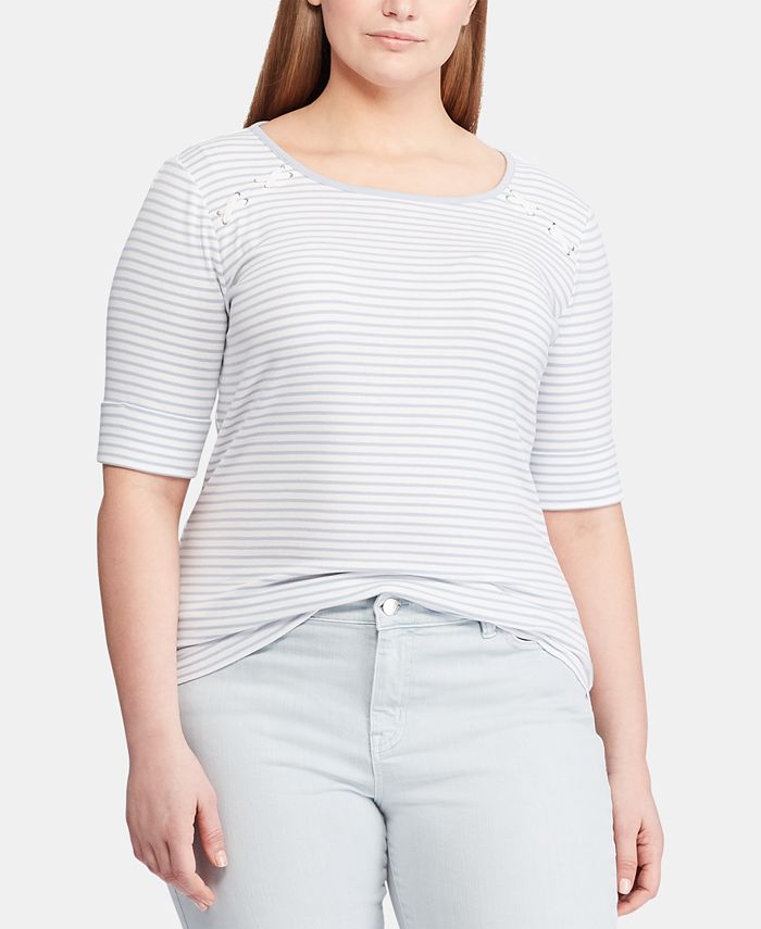 Lauren Ralph Lauren Plus Size Striped Top - Macy's