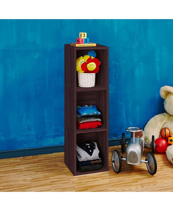 Way Basics Eco 3 Shelf Triple Cube Plus Narrow Bookcase and Storage ...