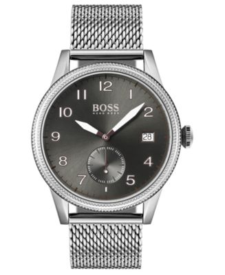 BOSS Men's Legacy Stainless Steel Mesh Bracelet Watch 44mm - Macy's