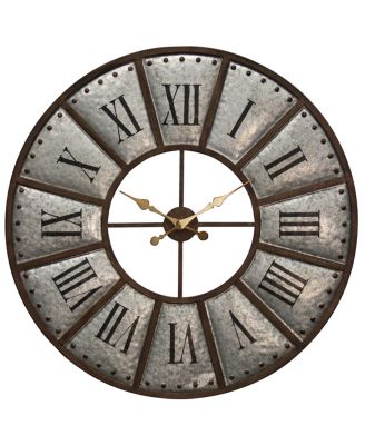 Stylecraft Galvanized Metal Wall Clock - Macy's