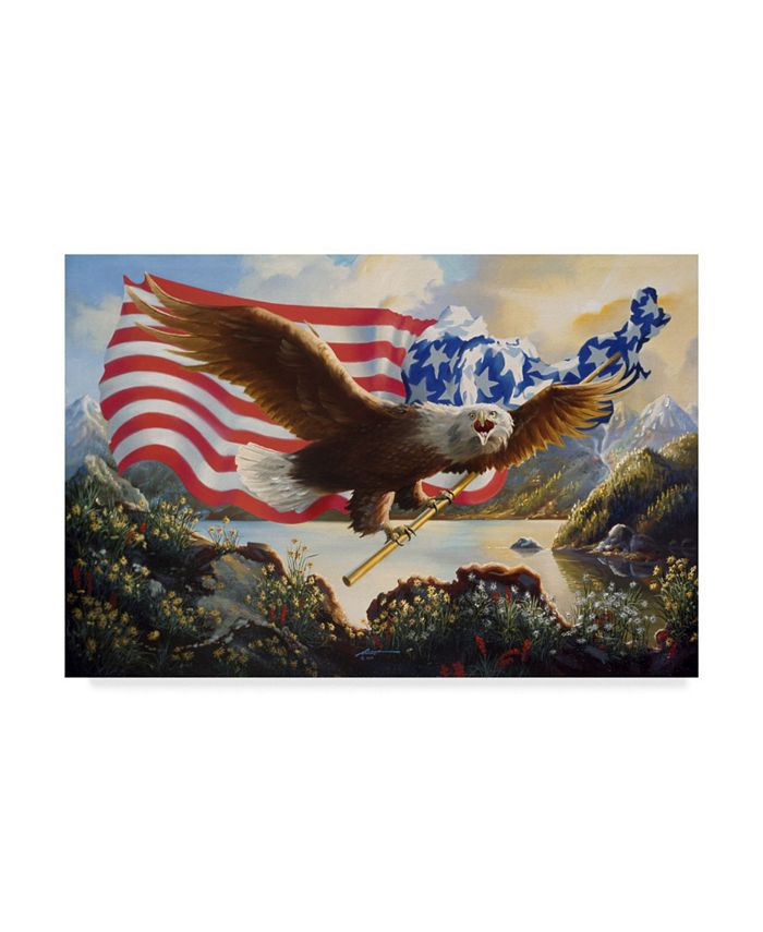 Trademark Global D. Rusty Rust 'Eagle Usa' Canvas Art - 24" x 16" x 2 ...