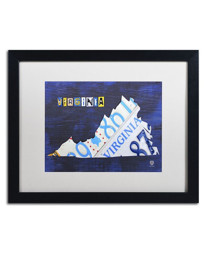 Trademark Global Design Turnpike 'Virginia License Plate Map' Matted ...
