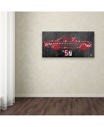 Trademark Global Design Turnpike '57 Chevy License Plate Art' Canvas ...