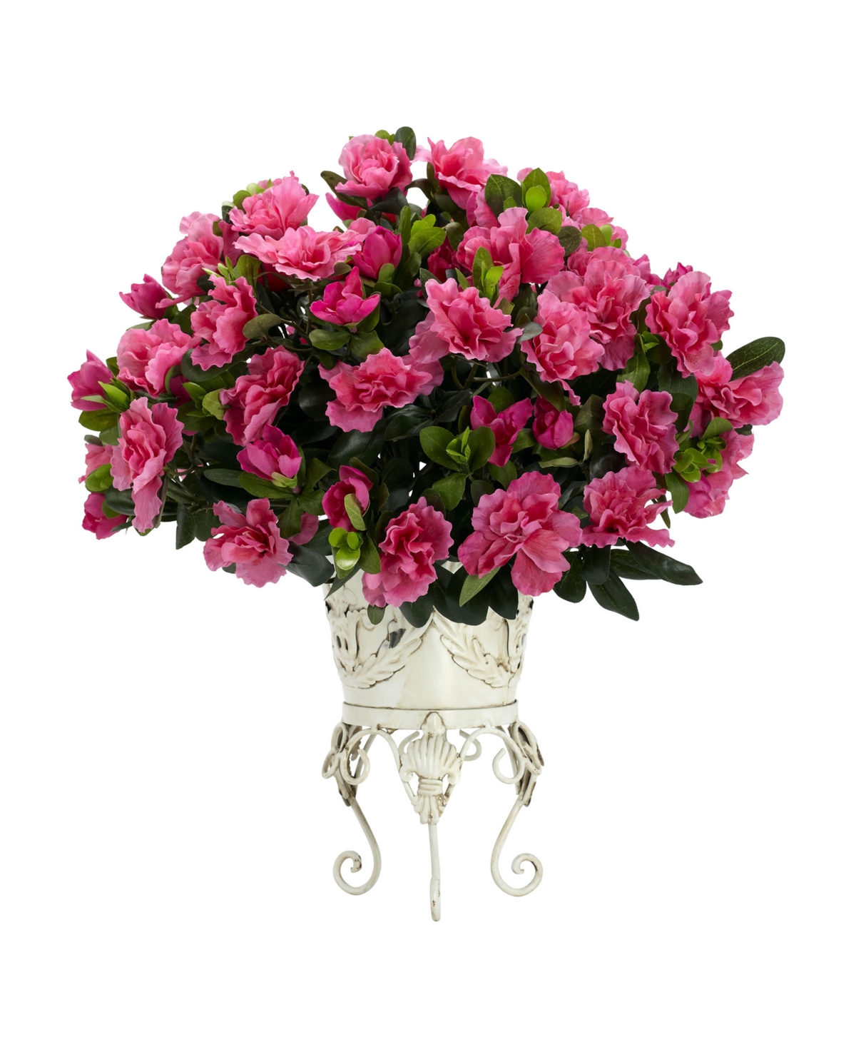 Click here for Nearly Natural Azalea w/ Metal Planter Silk Plant... prices