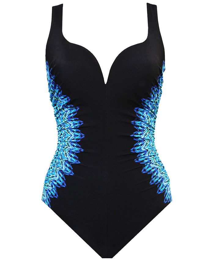 Miraclesuit Knit Pick Temptress Printed Allover-Slimming One-Piece ...