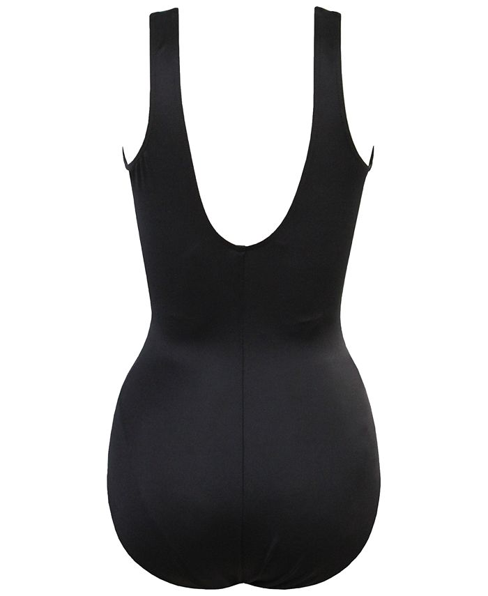 Miraclesuit Plus Size Blue Pointe Allover Slimming One-Piece Swimsuit ...