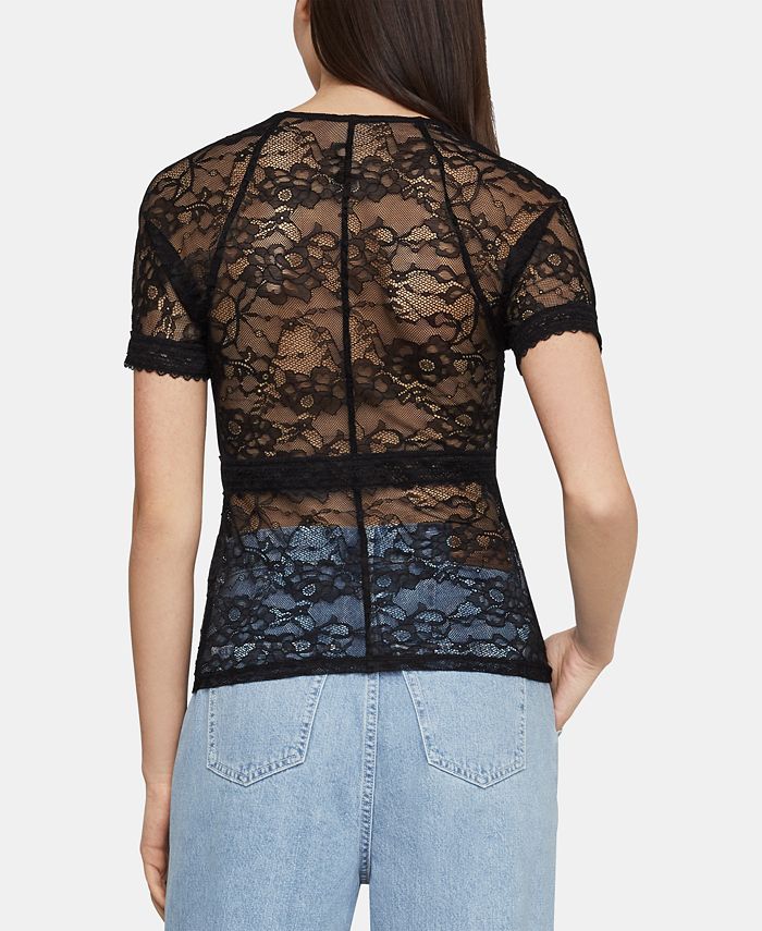 BCBGMAXAZRIA Lace Bodycon Top - Macy's