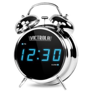 Victrola Classic Chrome Twin Bell Alarm Clock with Digital Display - Macy's