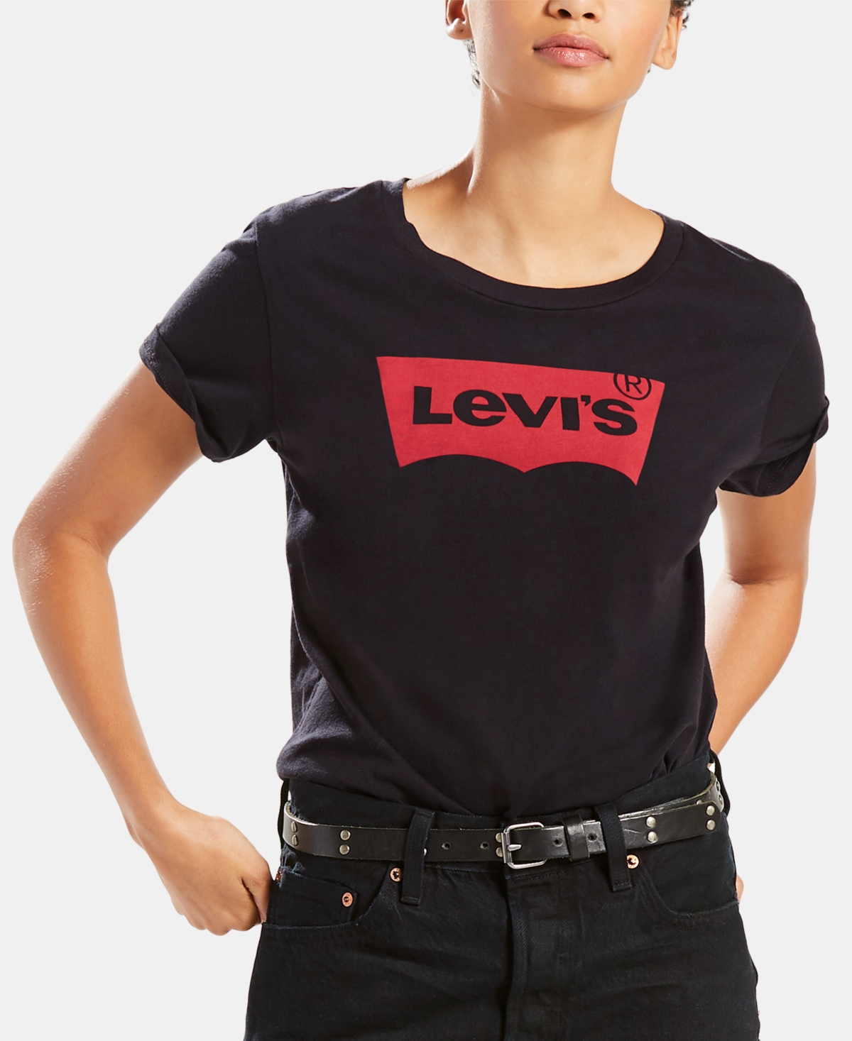 Click here for Levis Womens Perfect Graphic Logo Cotton T-shirt -... prices