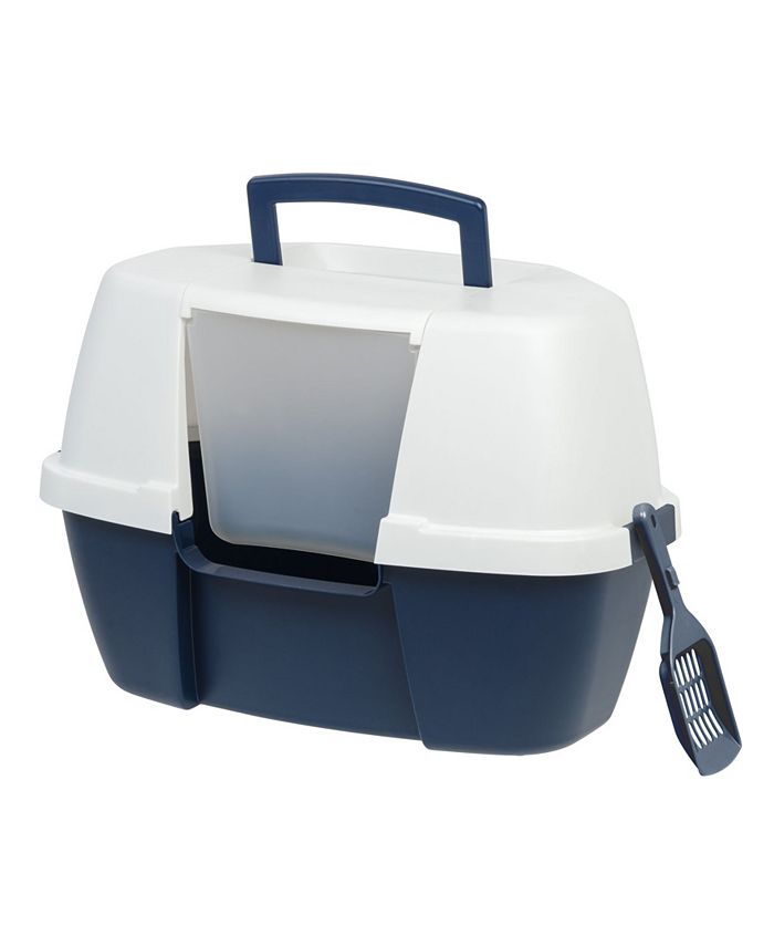 Gingko Large Hooded Corner Litter Box with Scoop - Macy's