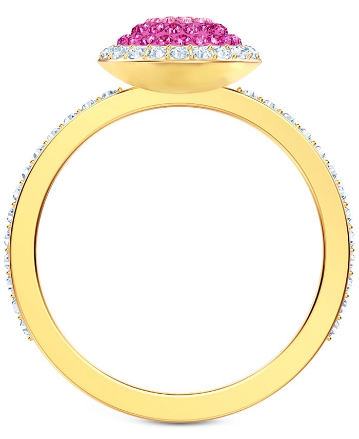 Swarovski Gold-Tone Colored Pavé Circular Ring - Macy's