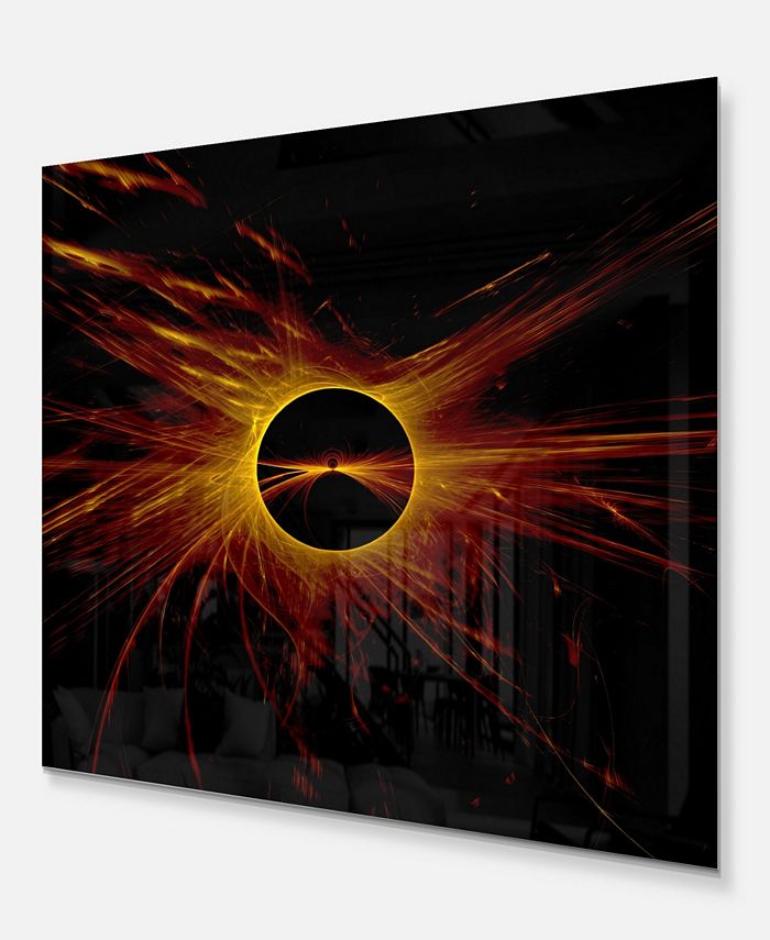 Design Art Designart 'Dark Solar Eclipse On Black' Abstract Art On ...