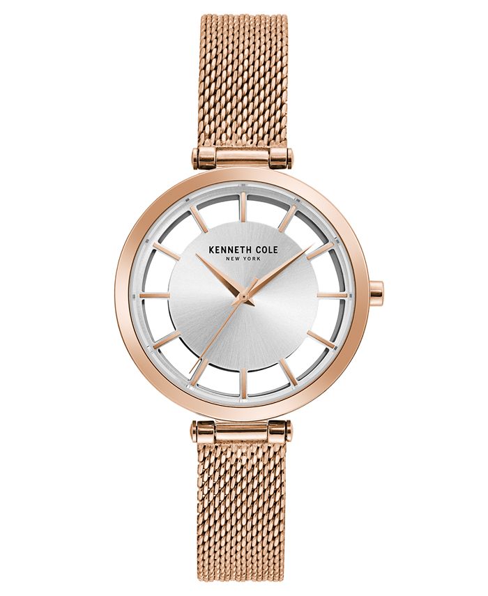 Kenneth Cole New York Ladies' Mesh Bracelet with Transparent Dial, 34MM ...