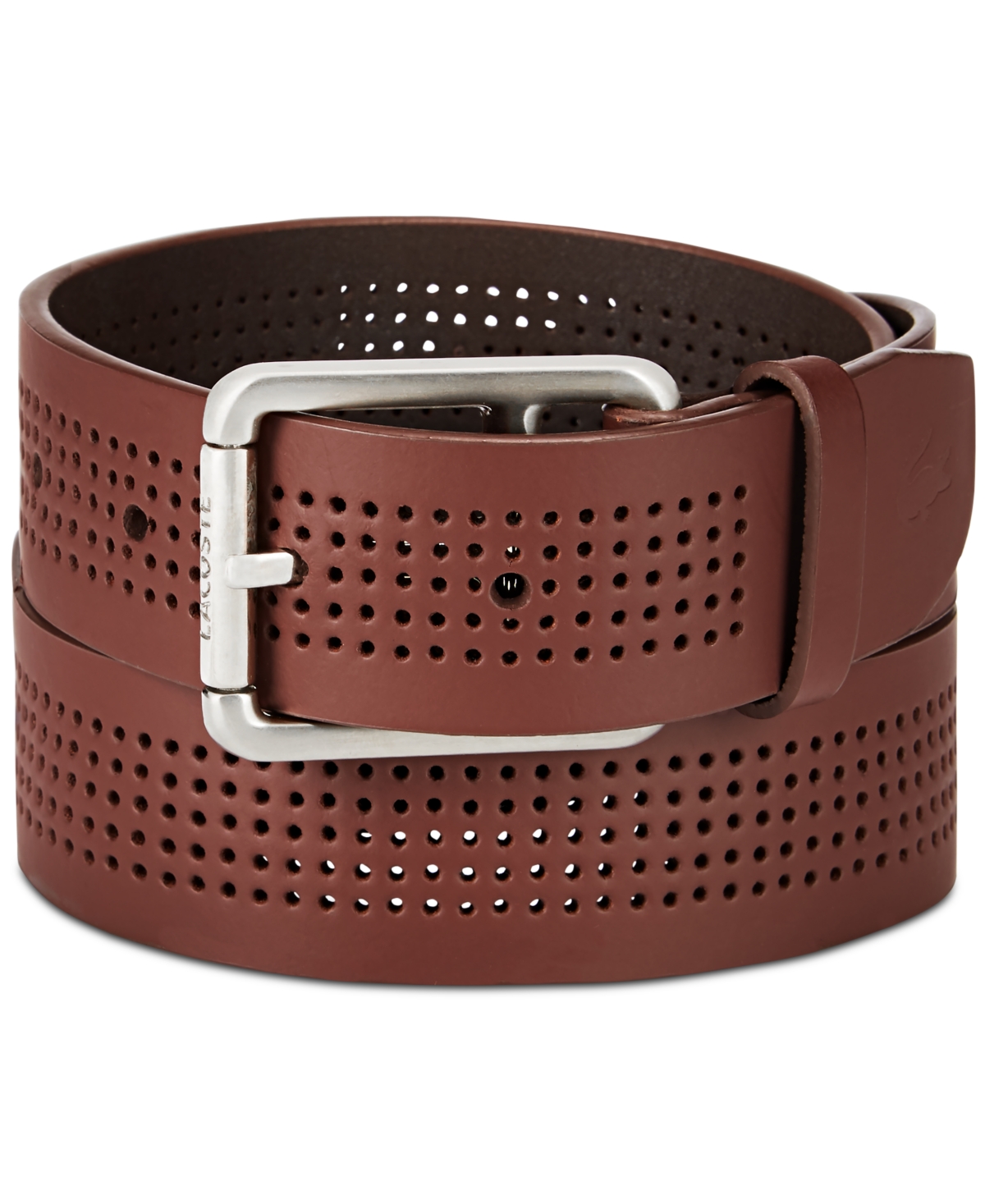Click here for Lacoste Mens Harness Buckle Perforated Leather Bel... prices