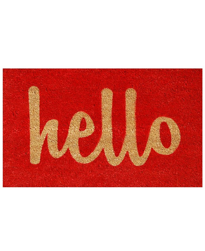 Home & More Hello Script 24" x 36" Coir/Vinyl Doormat - Macy's