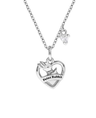Beatrix Potter Sterling Silver Peter Rabbit Heart Shaped Pendant ...
