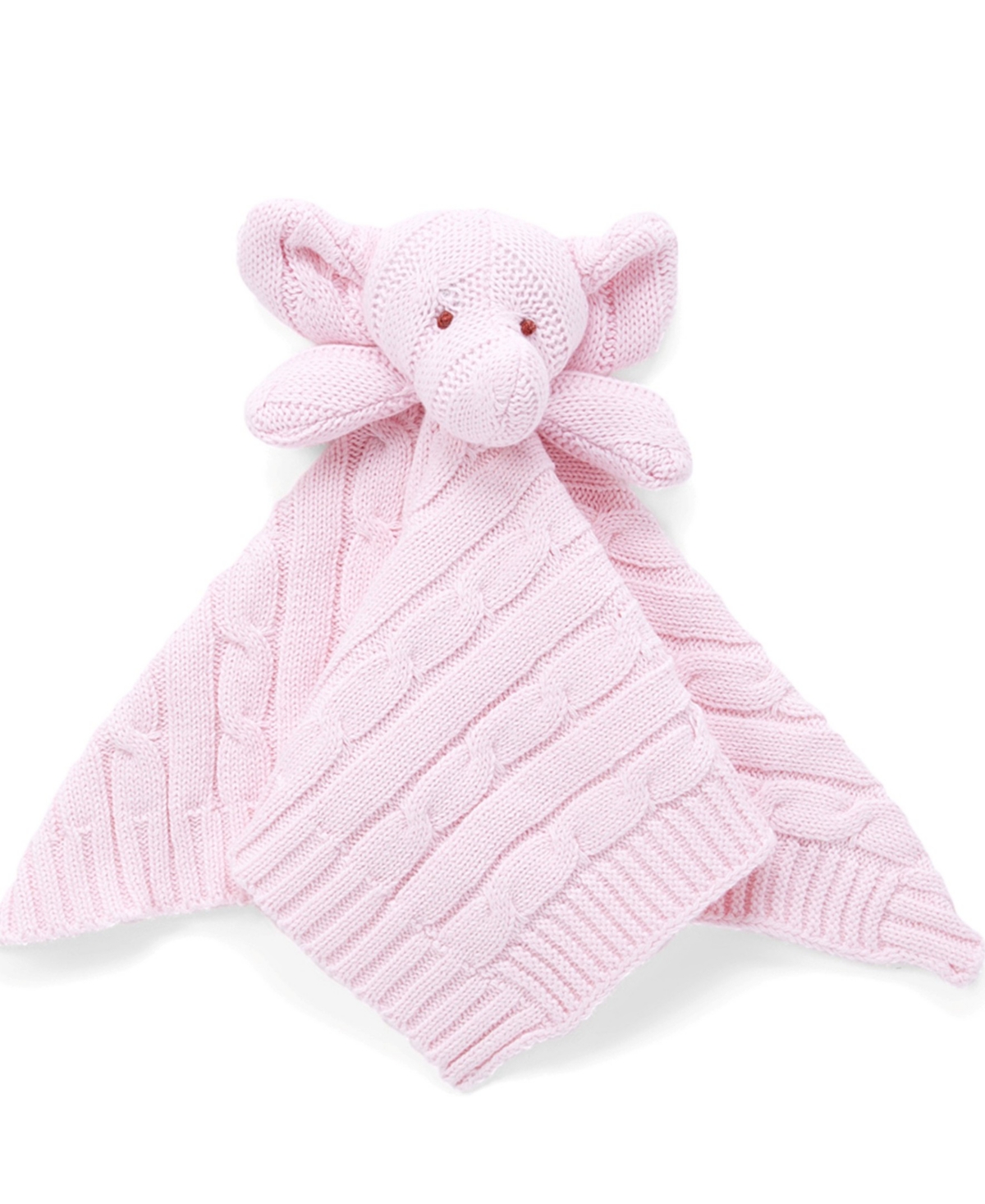 3 Stories Trading Knit Elephant Security Blanket - Pink