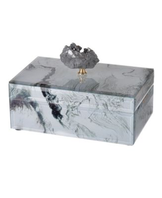 White Marbled Jewelry Case, Medium - Macy's