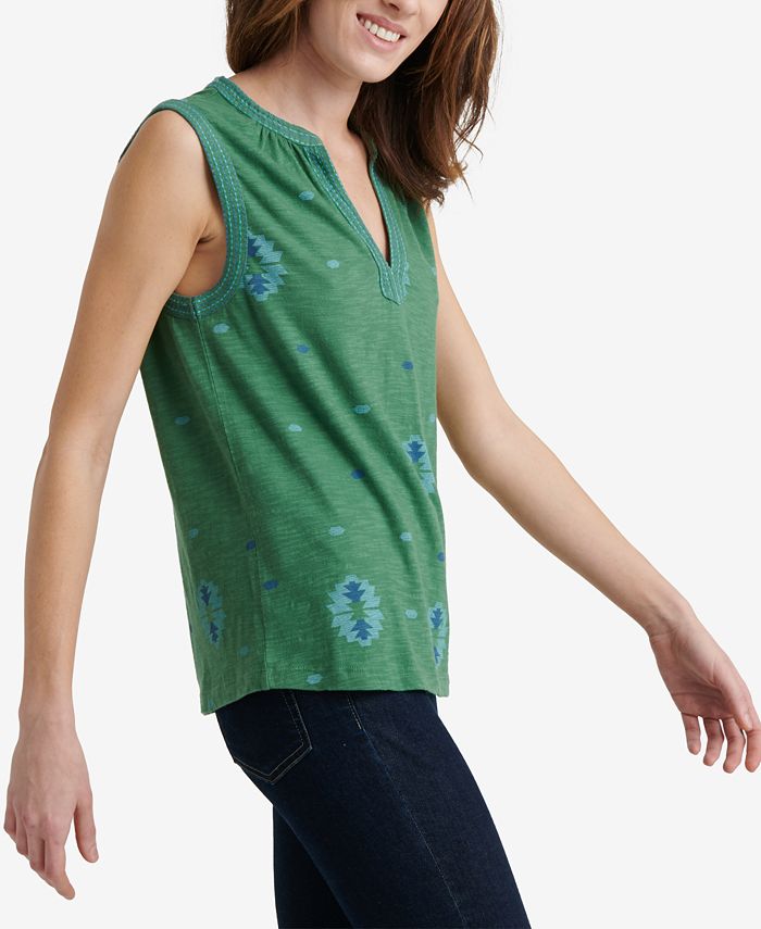 Lucky Brand Embroidered Tribal Tank Top - Macy's