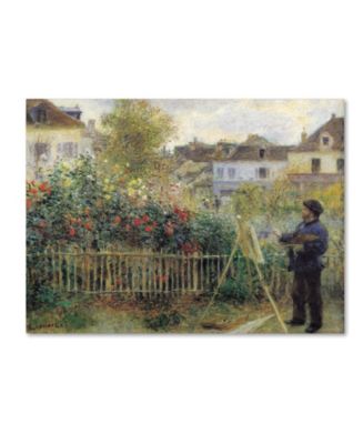 Pierre-Auguste Renior 'Monet Painting Garden' Canvas Art - 47" x 35" x ...