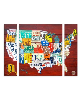 Design Turnpike 'License Plate Map USA' Multi Panel Art Set Large - 30 ...