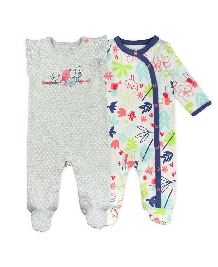 Mac & Moon Mac and Moon 2-Pack Long Sleeve and Flutter Sleeve Footed ...