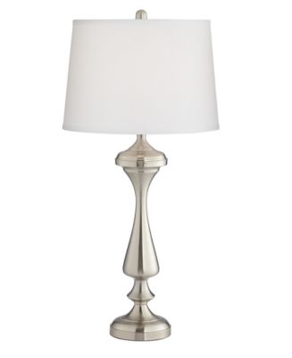 Pacific Coast Brushed Nickel Table Lamp with White Shade - Macy's