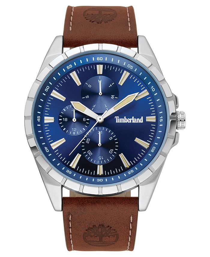 Timberland Men's Boxbourough Multifunction Brown/Silver/Blue Watch - Macy's